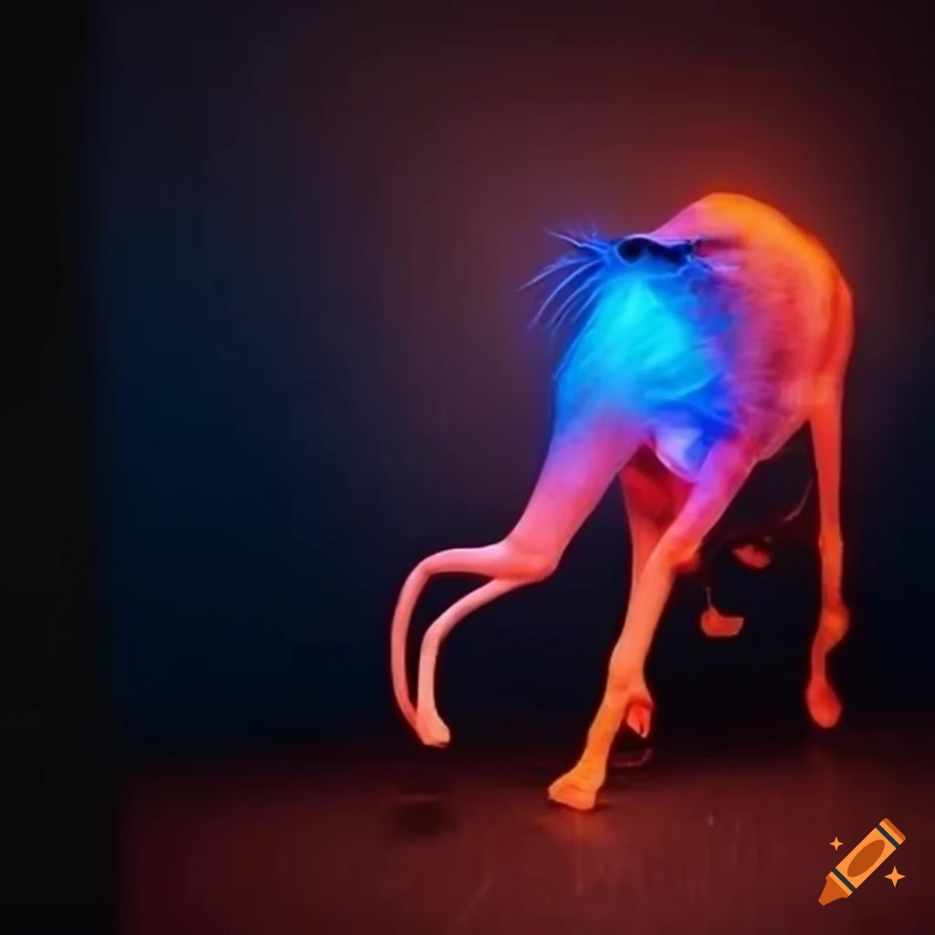 Animal emitting neon lights in a surreal depiction on Craiyon