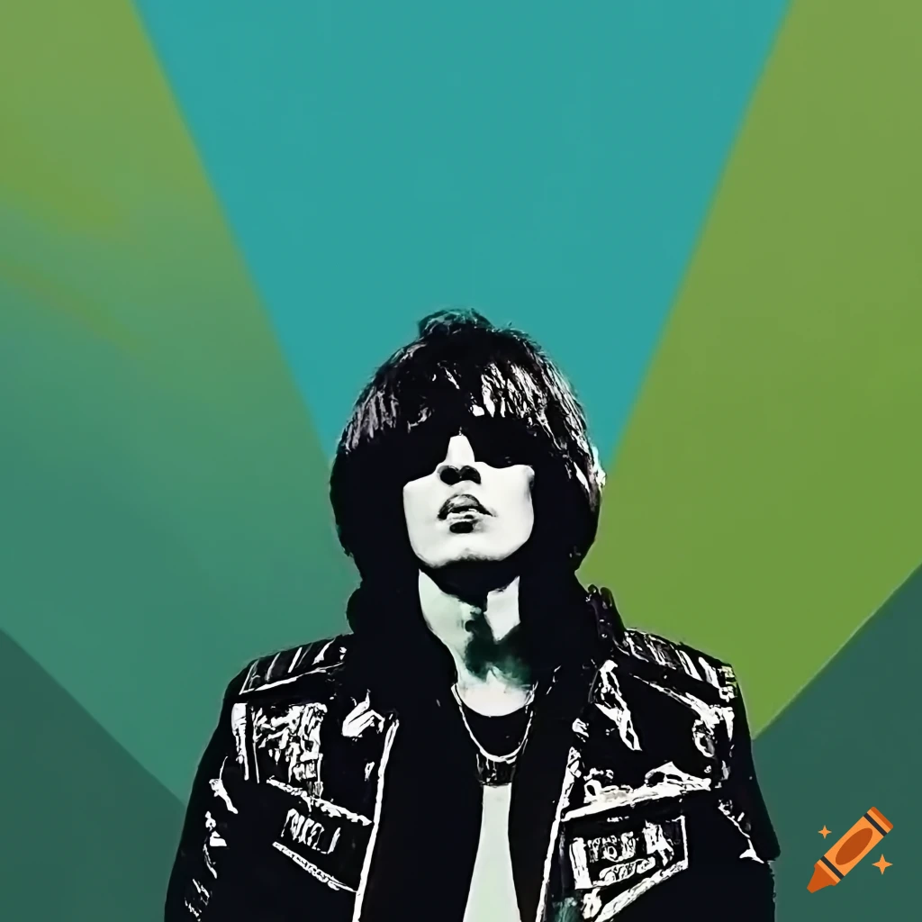 Pop art inspired album cover in green and gray