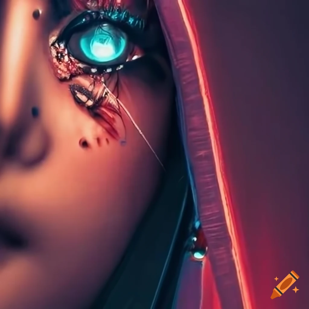 Cyberpunk portrait of an afghani woman as an android on Craiyon