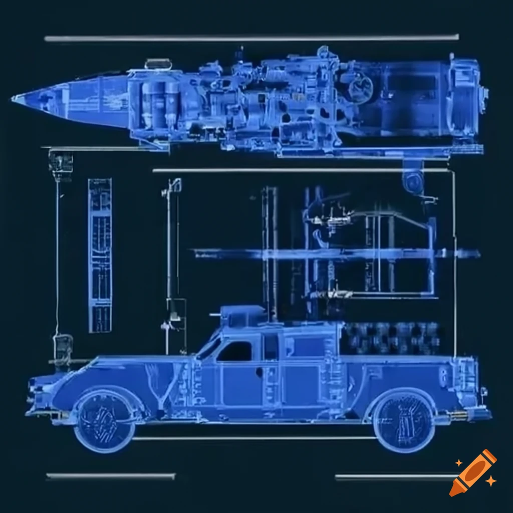 Exploded cutaway drawing service manual intricate parts on Craiyon