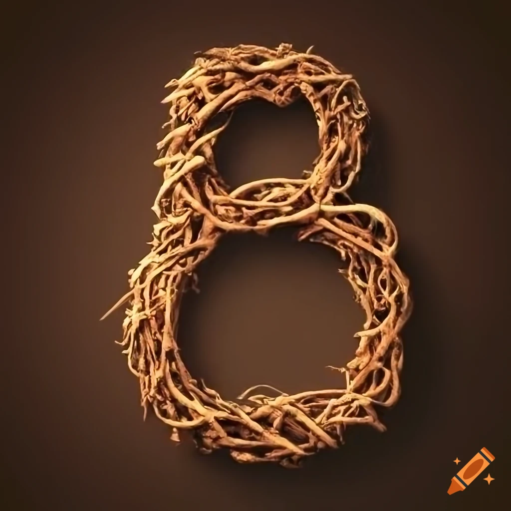 Outdoor art of number eight made of tree on Craiyon