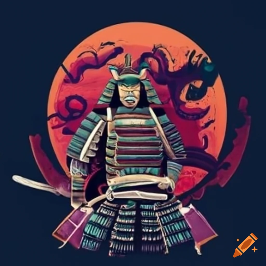 Japanese Art Samurai Dragon