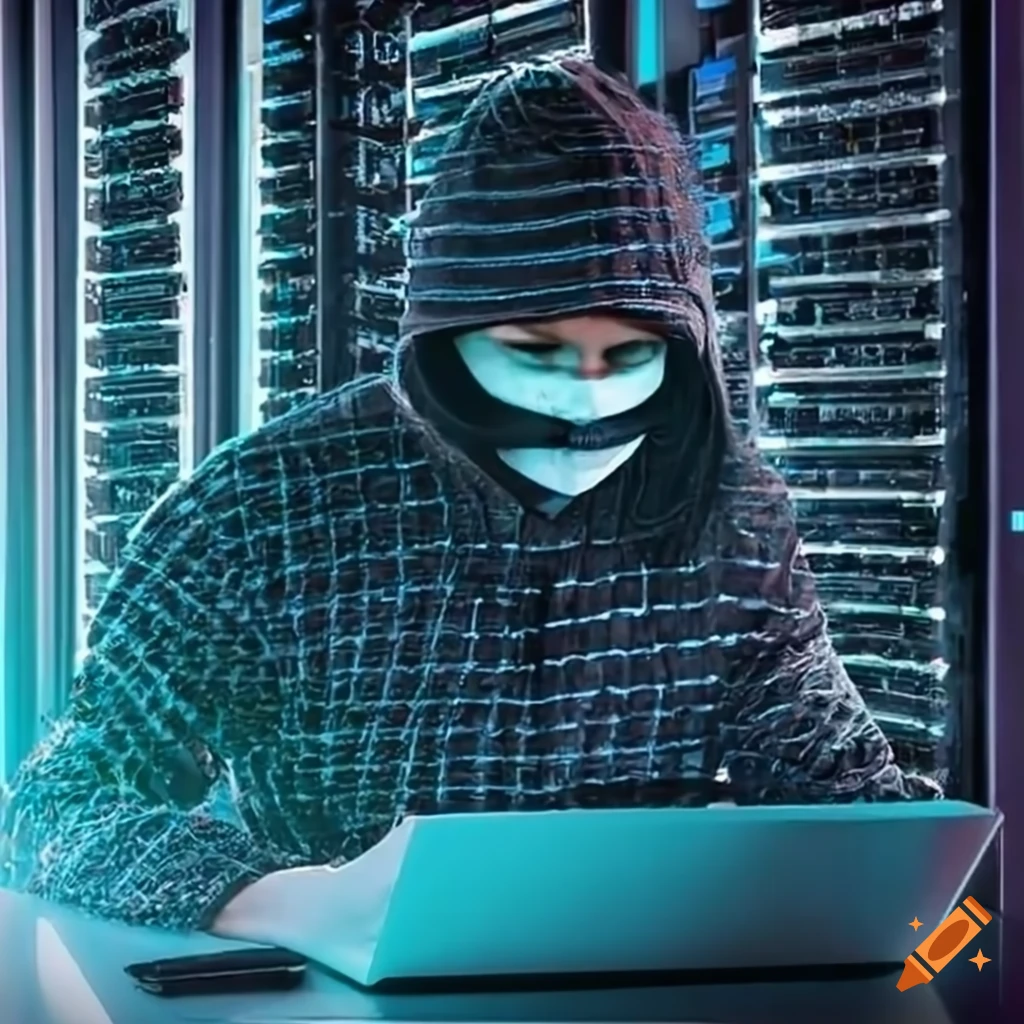 Developer hacking on a laptop in a server room