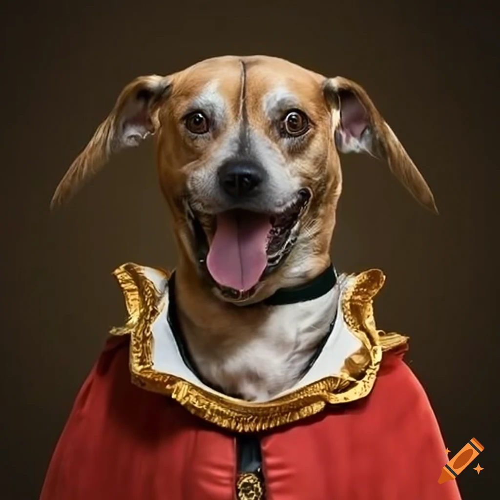 Dog wearing a napoleon costume