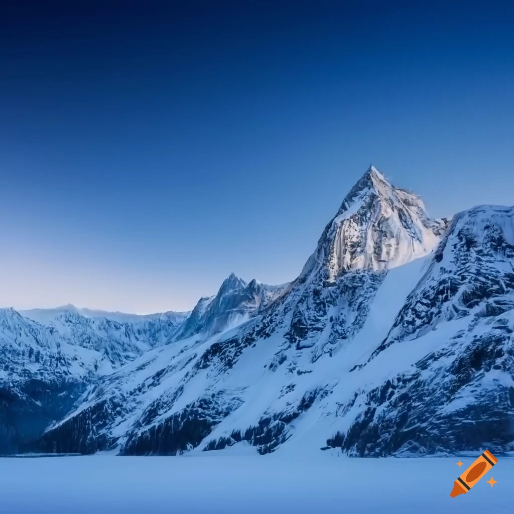 Icy ridges and fluting mountains on Craiyon