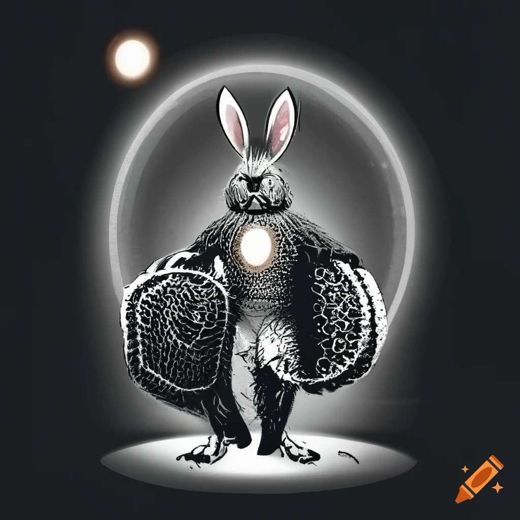 Portrait of a rabbit knight with a shield on Craiyon