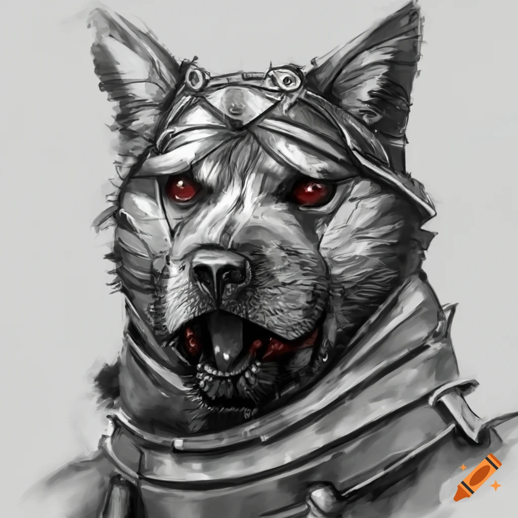 Enchanting husky in armor with a mythical vibe on Craiyon