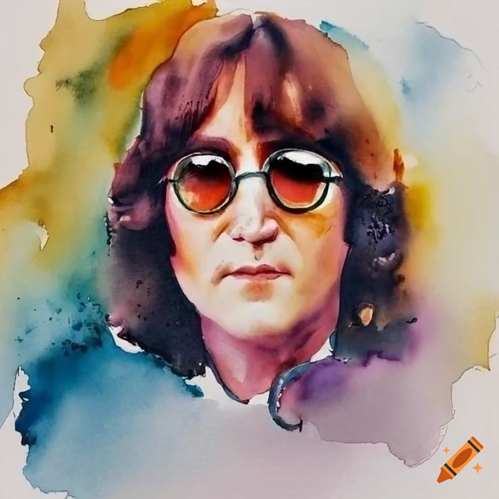 Vintage embroidery patch of detailed portrait of john lennon on Craiyon