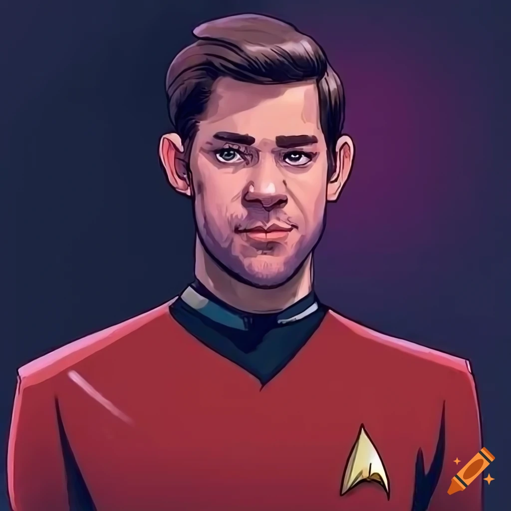 Pulp comic art of John Krasinski and Anna Kendrick as starship captains ...
