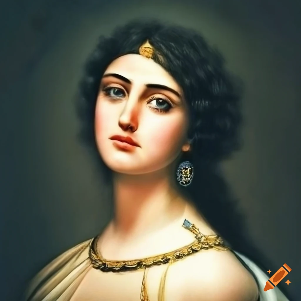 Portrait of a young priestess in ancient greece
