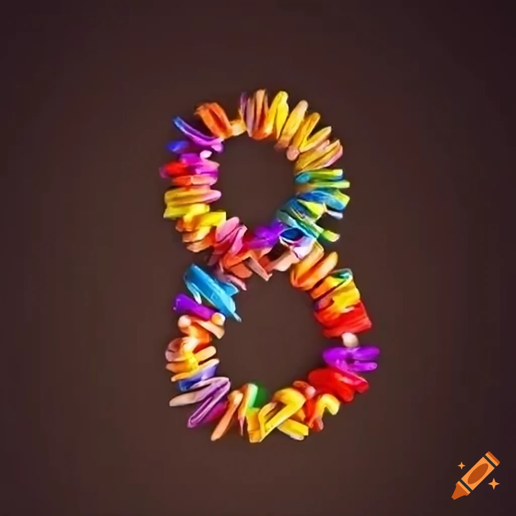 Graphic design of the number eight made of scissors
