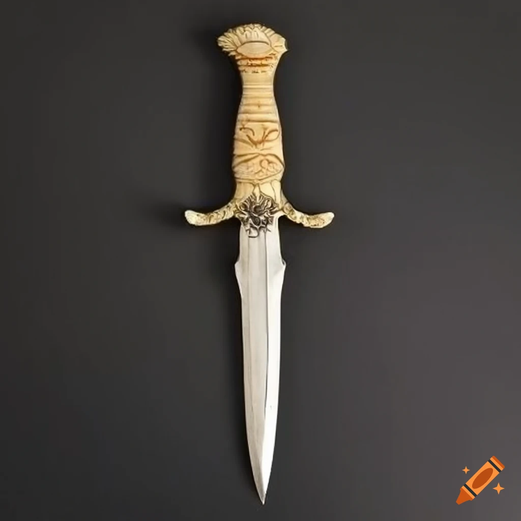 Image of an elegant bone dagger with carvings