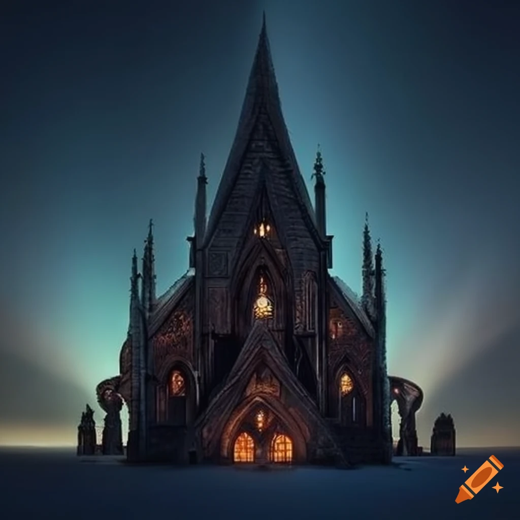 Illusory intimidating architecture cabin on Craiyon