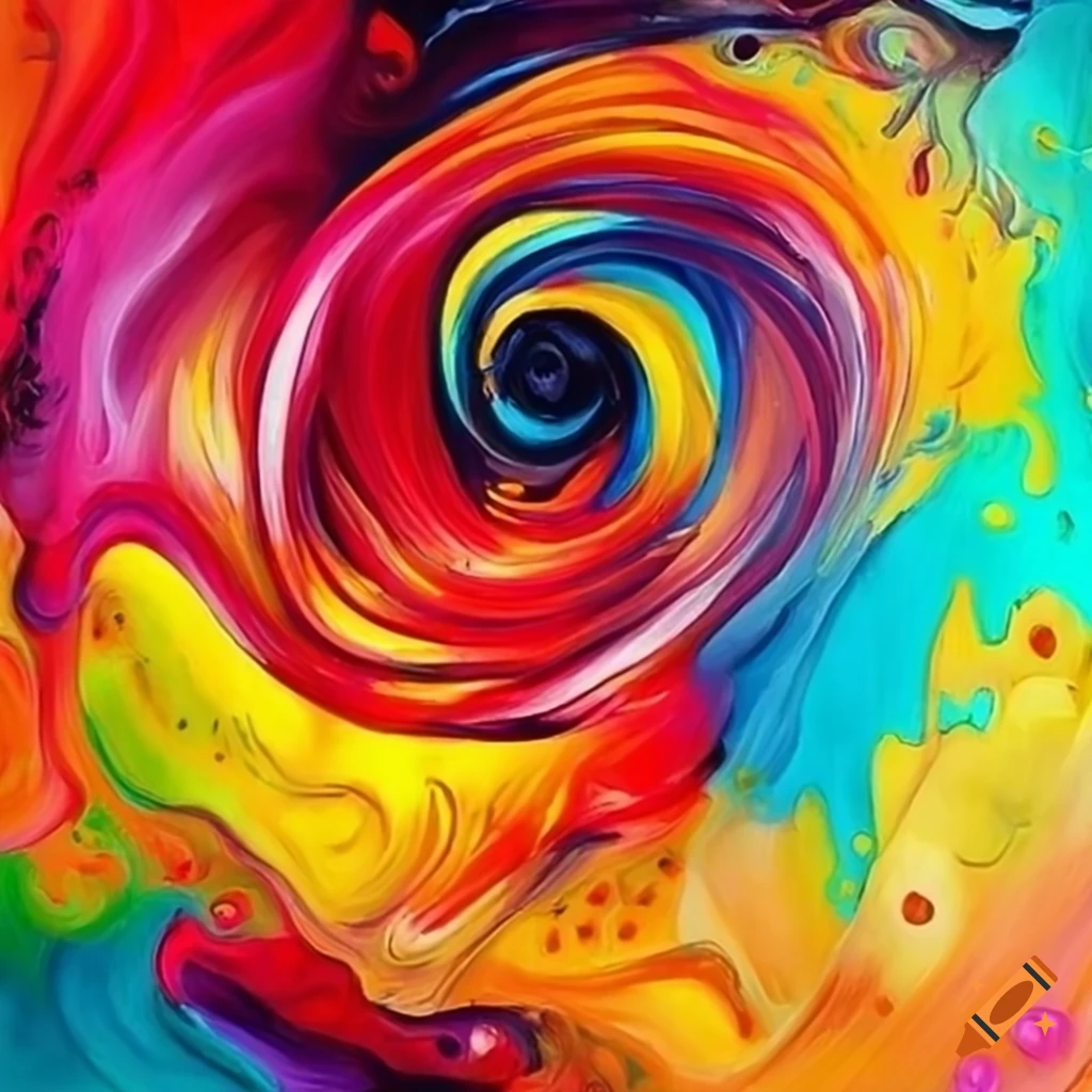 Colorful minimalist oil painting of a rainbow poop in 4k high ...