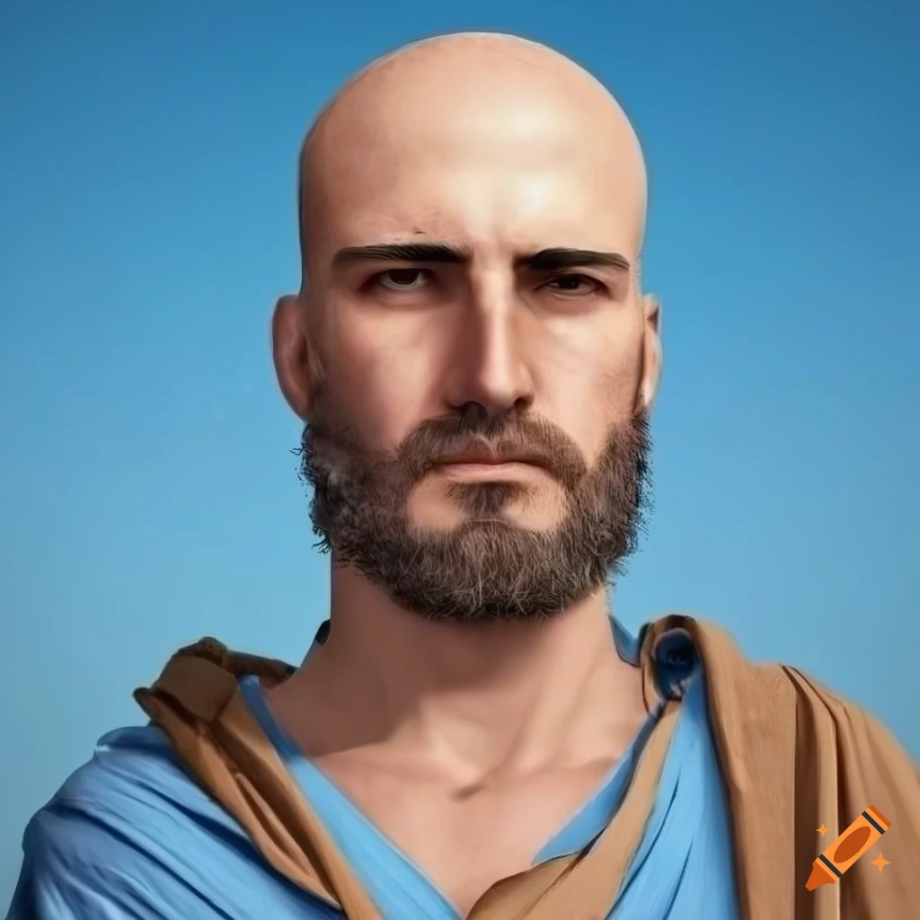 Portrait of a male mage in ancient greek attire