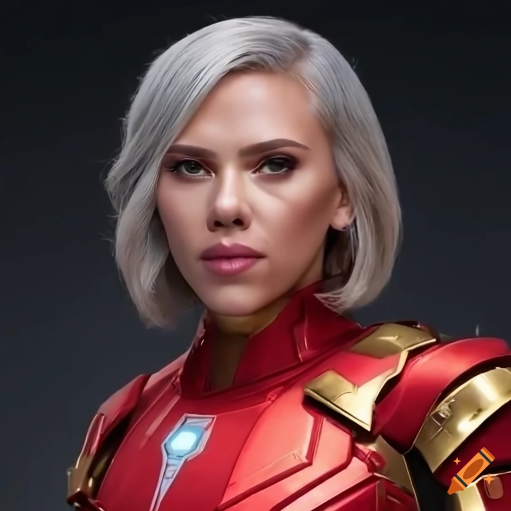 Photorealistic red and gold armor with beautiful face on Craiyon