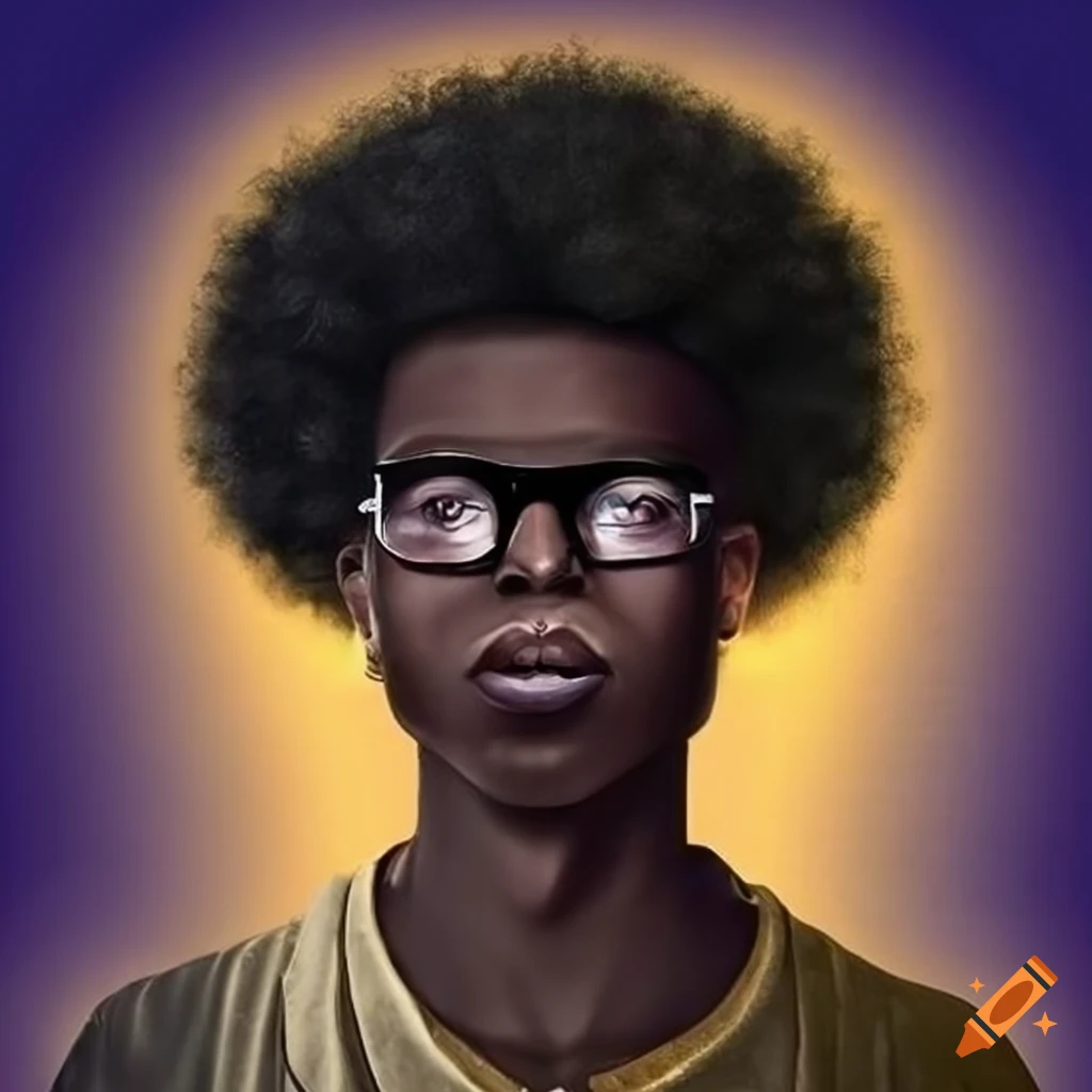 Image of a stylish black wizard with an afro on Craiyon