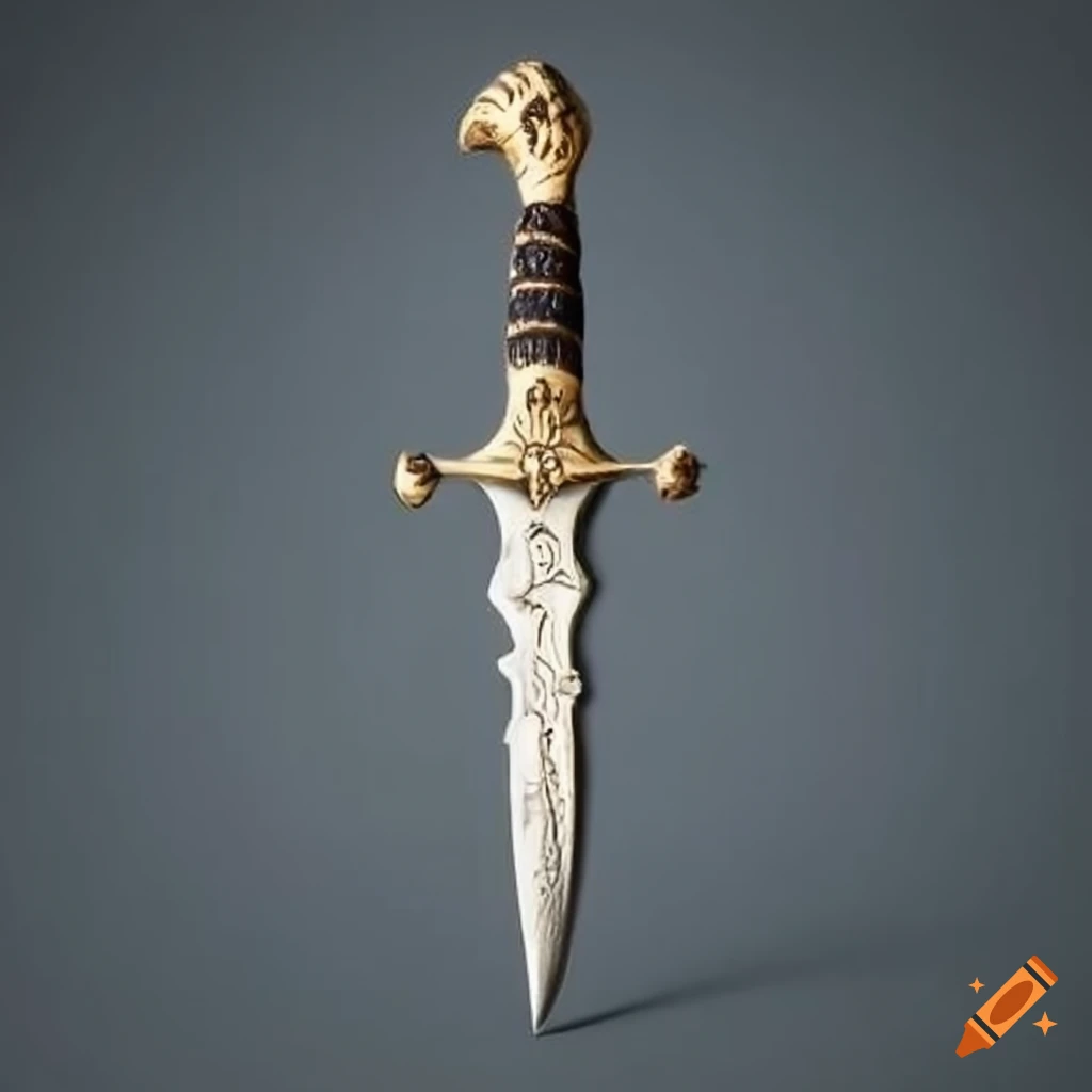 Dagger with intricate carvings on Craiyon