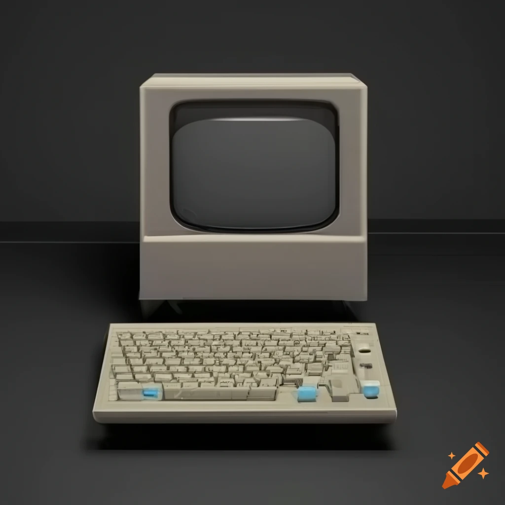 Simplistic 3d render of a retro computer