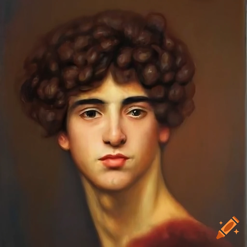 Detailed oil painting of young greek god on Craiyon
