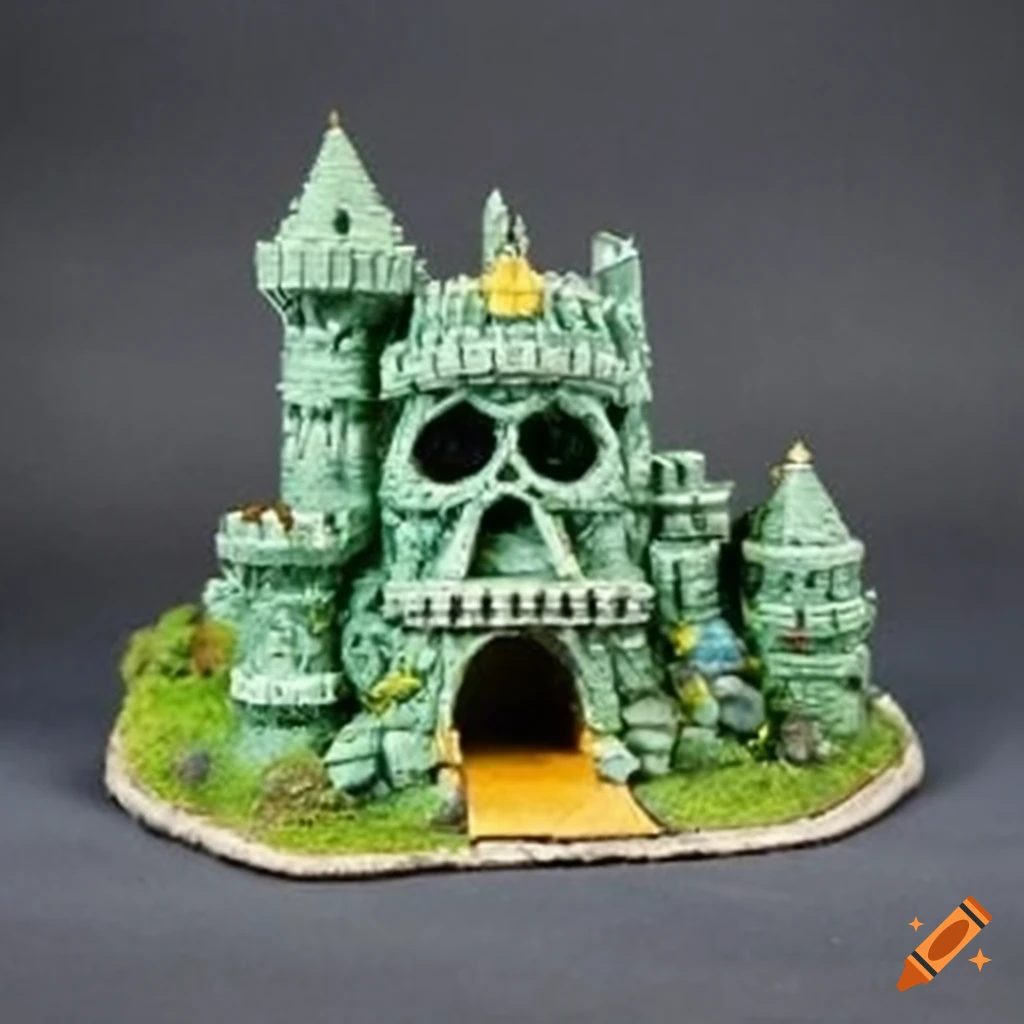 Diorama of grayskull castle miniature sculpture on Craiyon