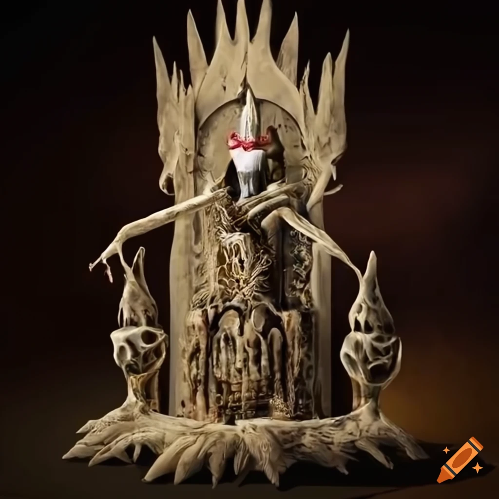 Satirical image of a chicken bone throne on Craiyon