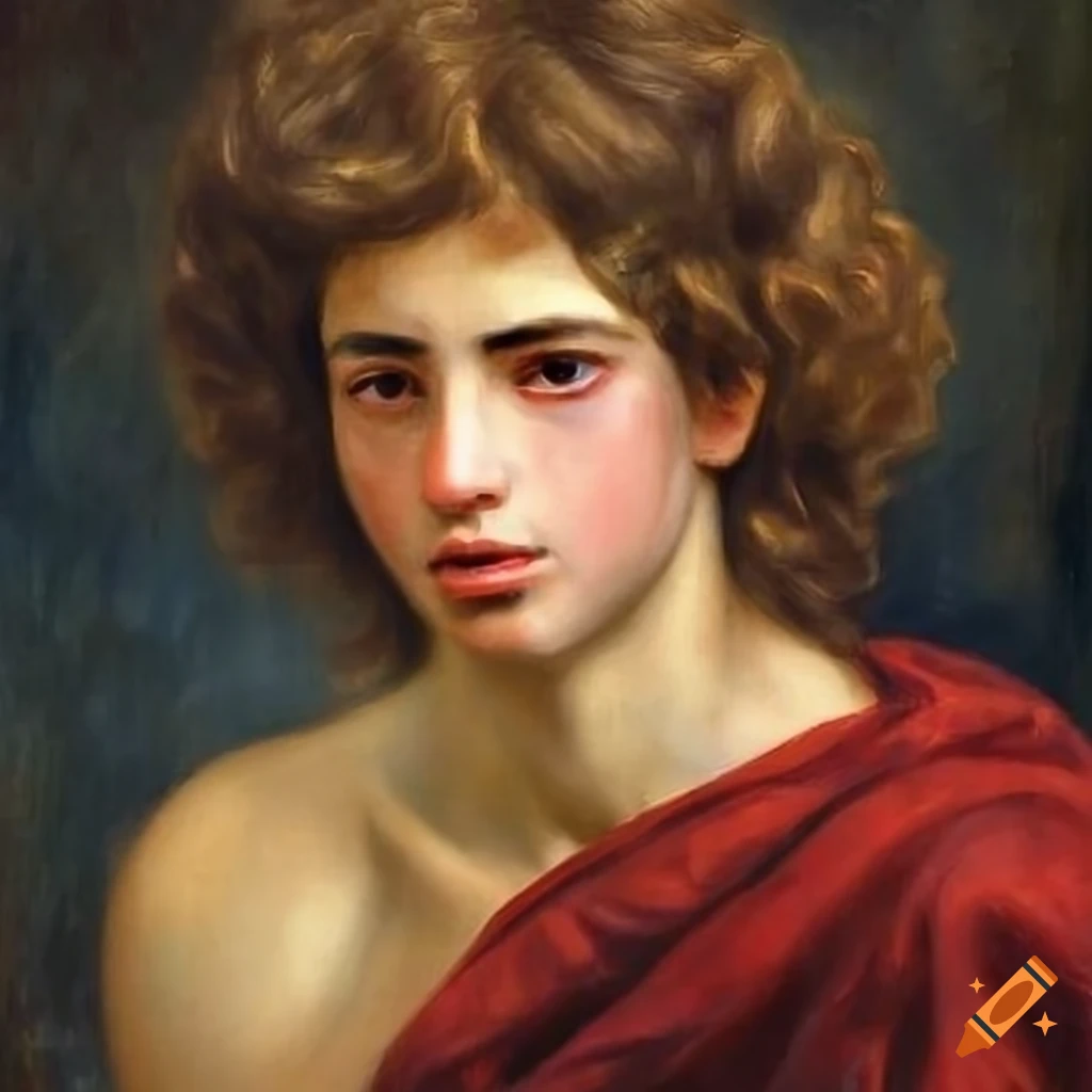 Detailed painting of a confident male god of beauty on Craiyon