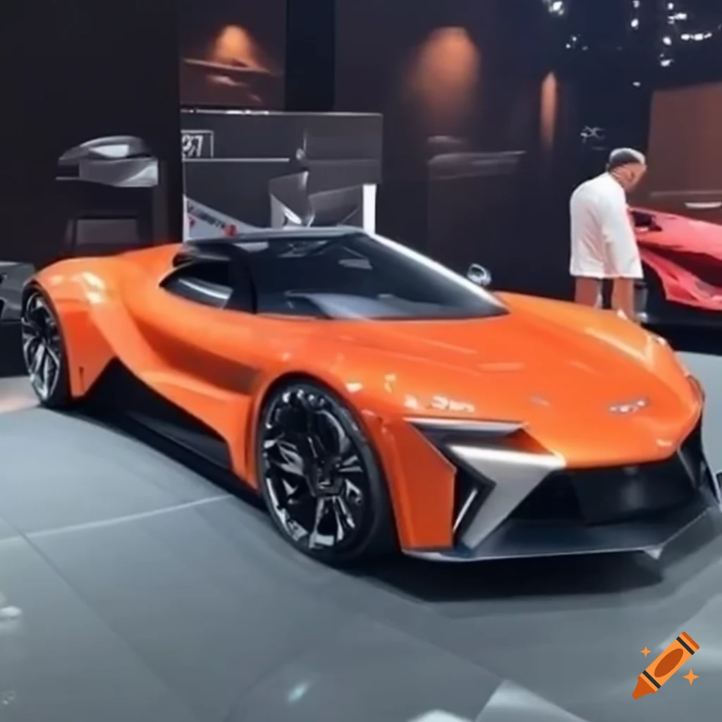 Delorean dmc 12 concept sportcar on the auto show on Craiyon