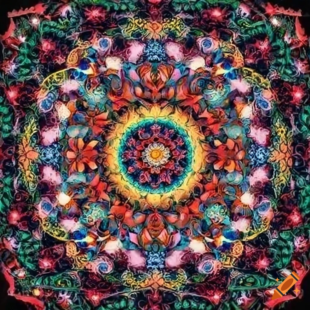 Vibrant mandala art with beautiful flowers on Craiyon