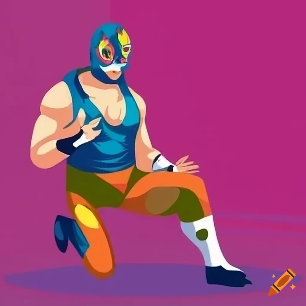 Luchador practicing wrestling on Craiyon