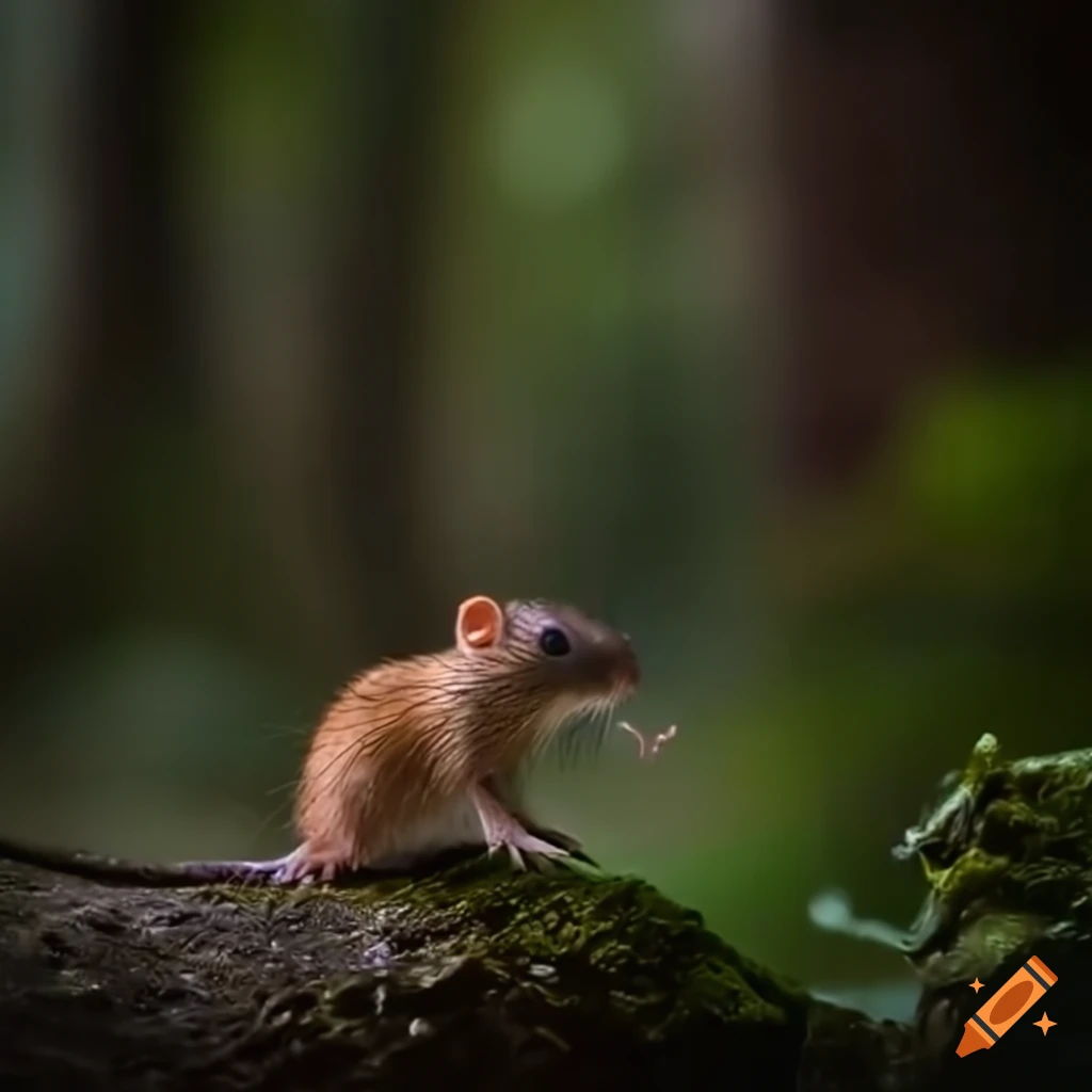 Red rat in a rainy forest on Craiyon