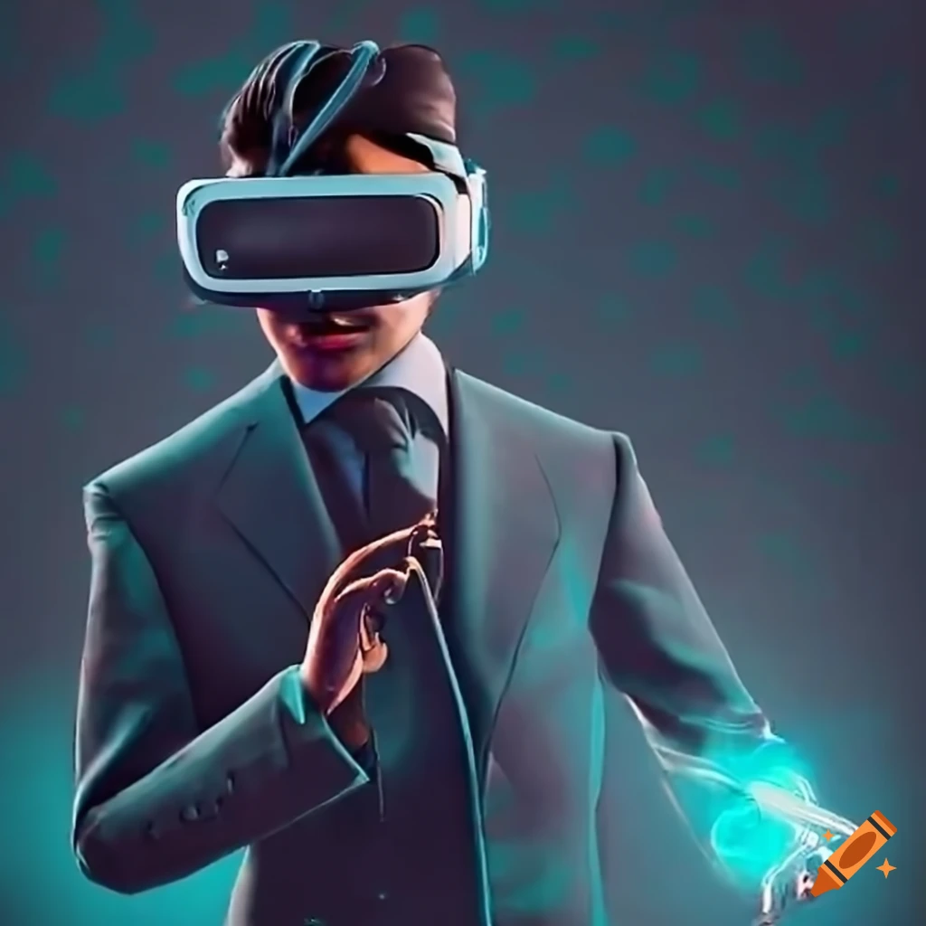 Nikola tesla wearing a vr headset