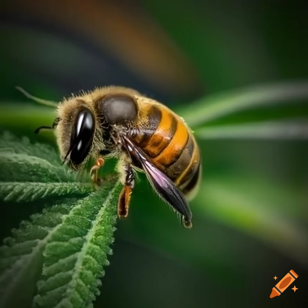 Humorous image of a bee delivering weed