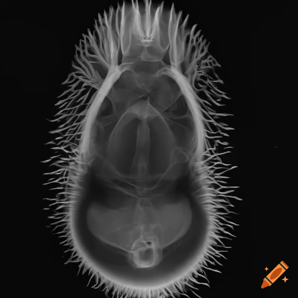 Sepia x-ray of ernst haeckel's ectoplasm on Craiyon