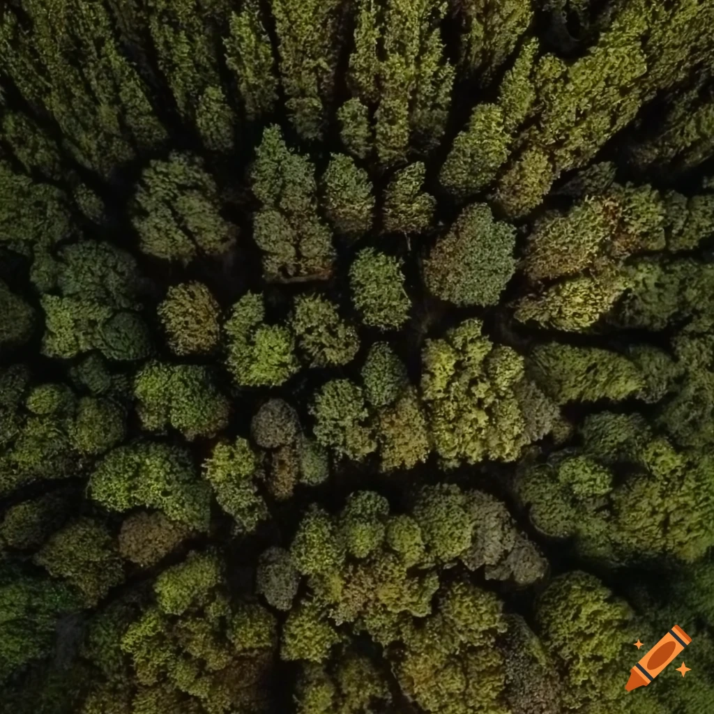 Aerial view of a vast forest on Craiyon