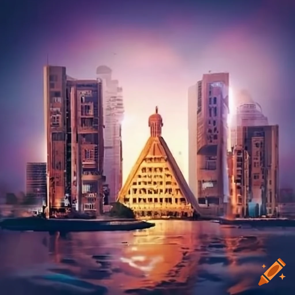 Futuristic cityscape of cairo on Craiyon