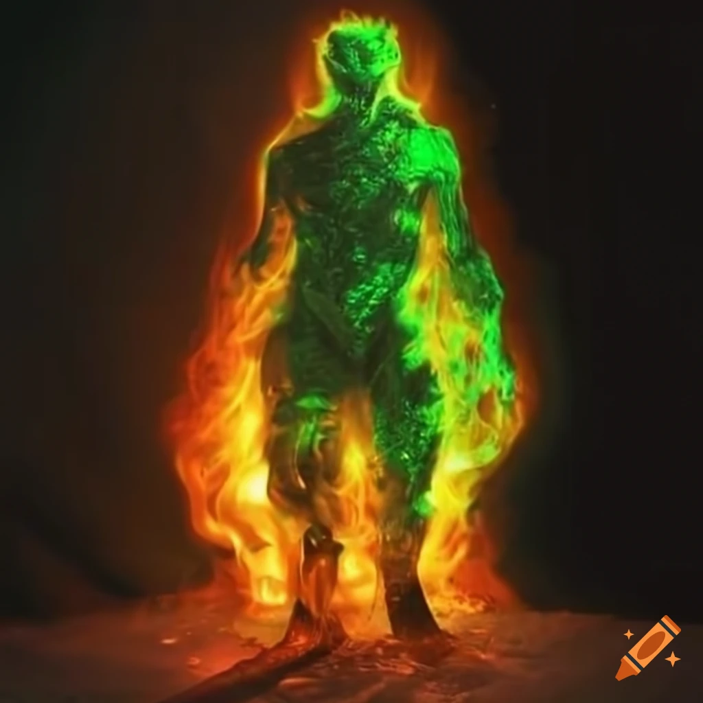 Green fire monster