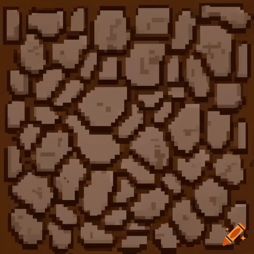 Pixel art of dirt soil with pebbles