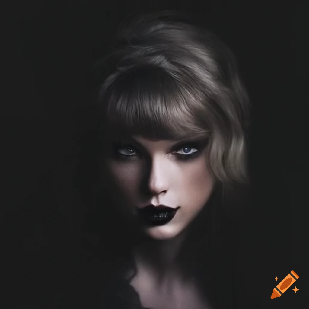 Digital art of Taylor Swift as a goth girl on Craiyon