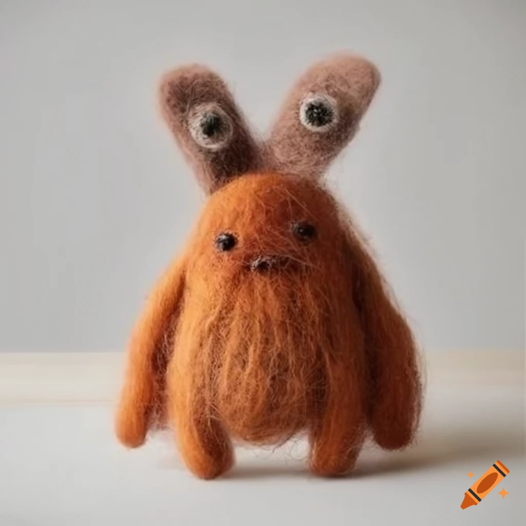 Felted wool creatures in unique clothing on Craiyon