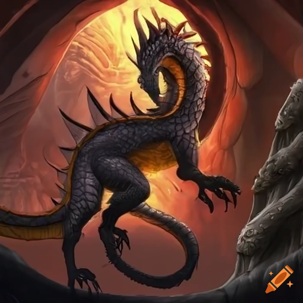 A fierce dragon on Craiyon