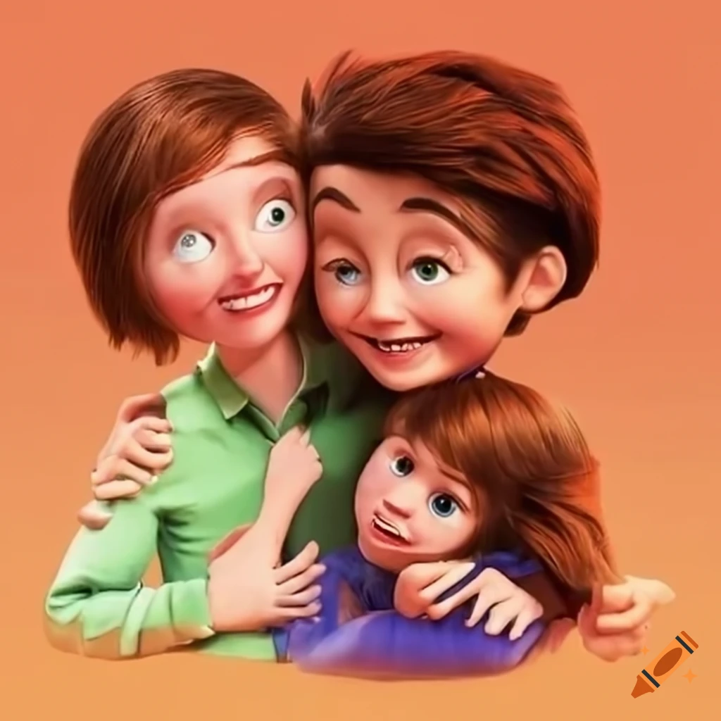 Adorable family showing affection on Craiyon