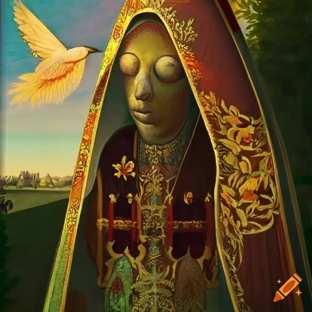 Catholic penitents from seville in christian robes walking in a lush ...