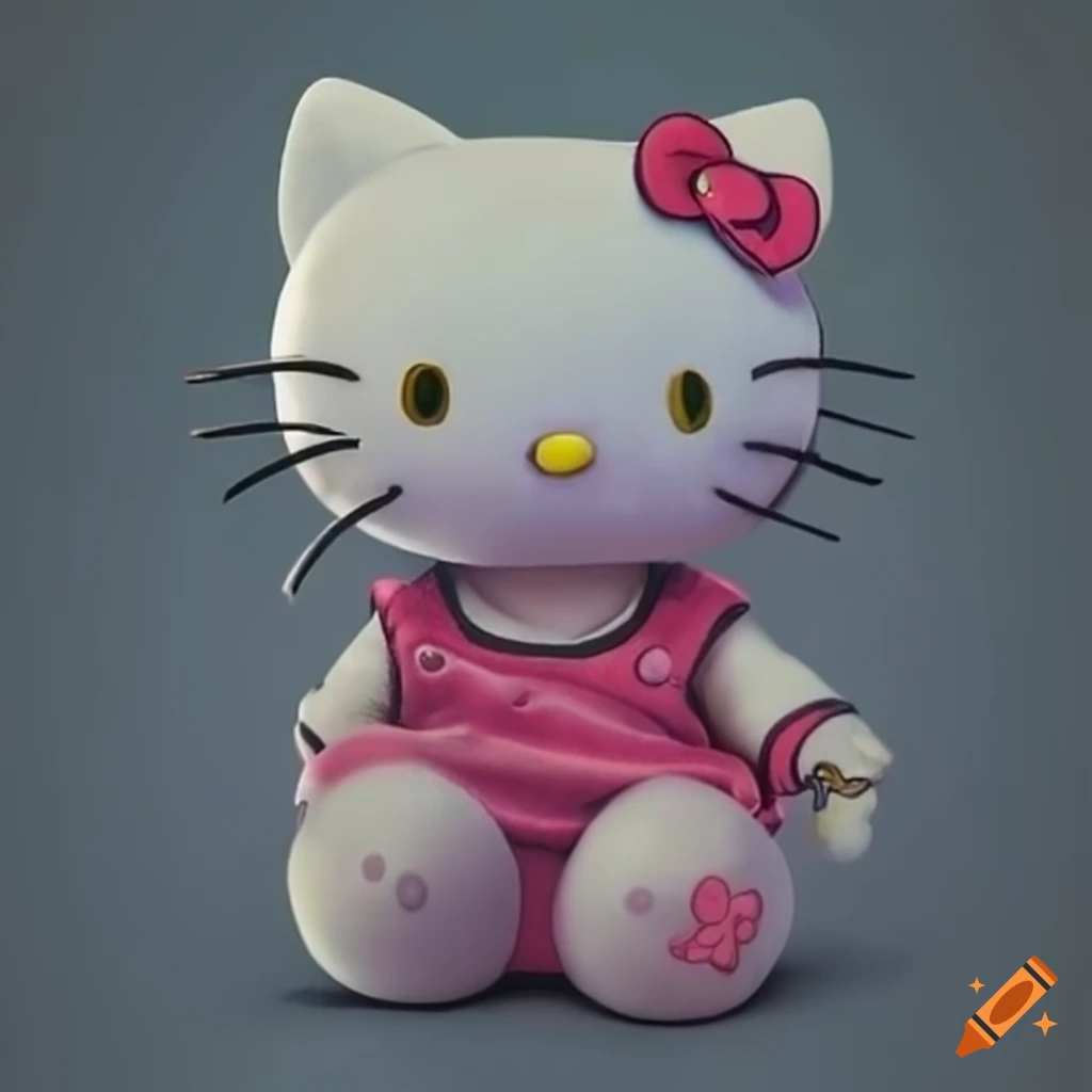 Hyper realistic hello kitty with initials Z+A on Craiyon