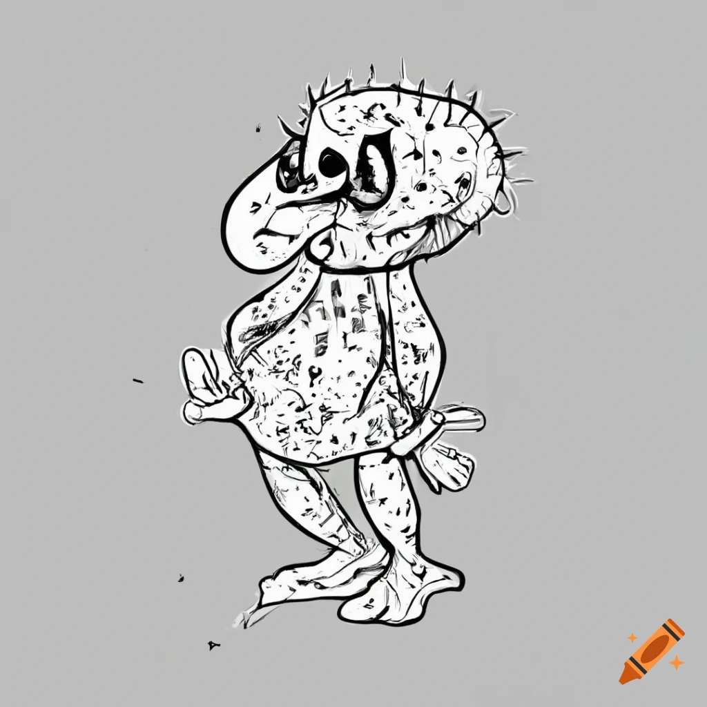 Detailed cartoon character with unique style