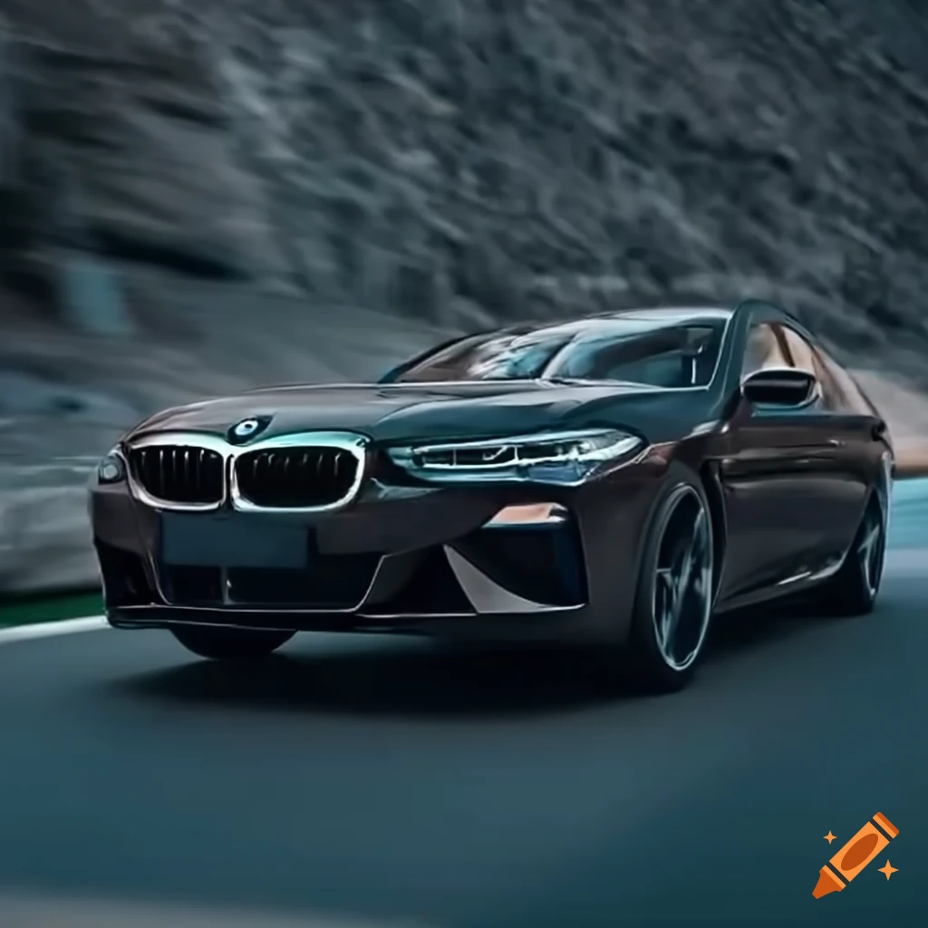 Rear view of a dark gray bmw 9 series on Craiyon