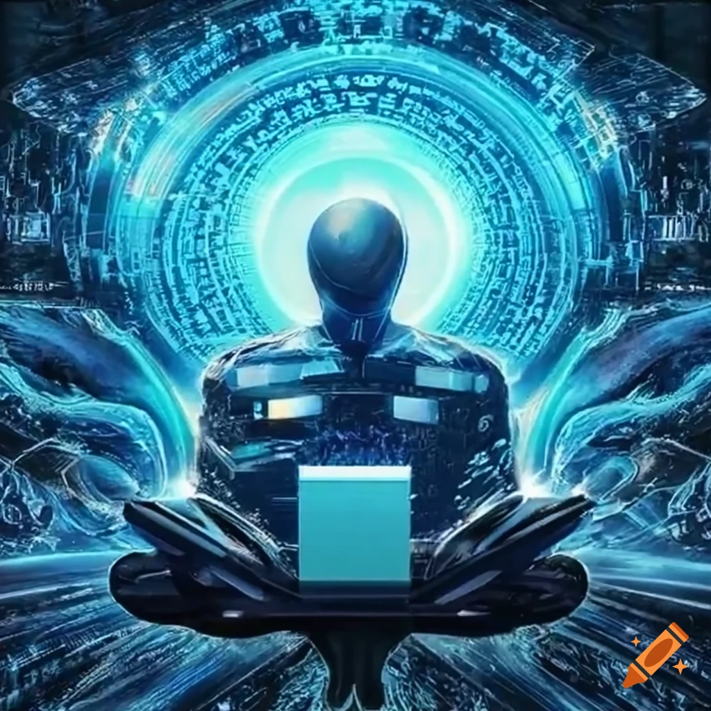 Magical book about computers and technology on Craiyon