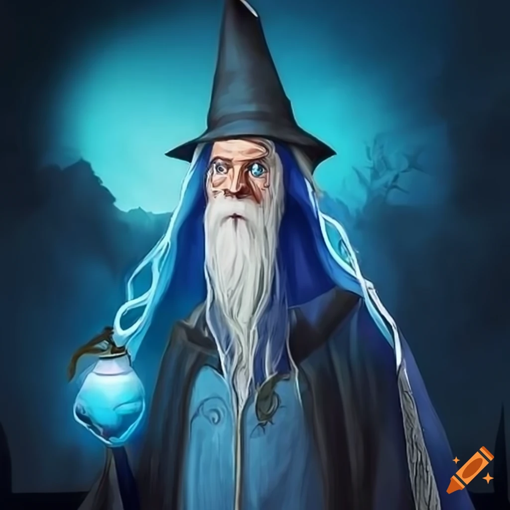 Image of a wizard with a blue cape