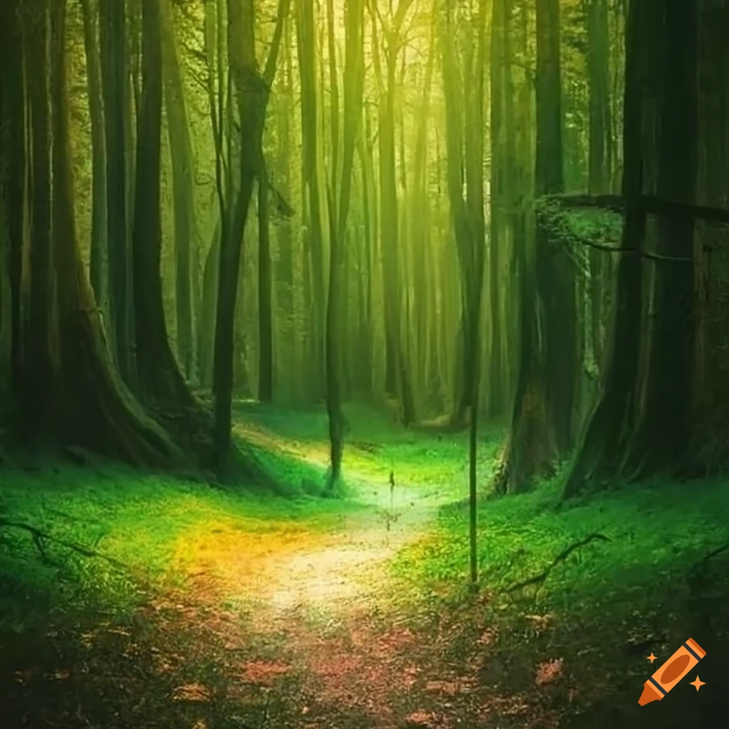 Vibrant forest and field on Craiyon