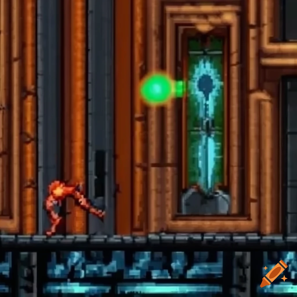 Screenshot of a 2d metroid sidescroller game on Craiyon